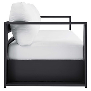 Modway Tahoe Aluminum Outdoor Patio Sofa in Gray White