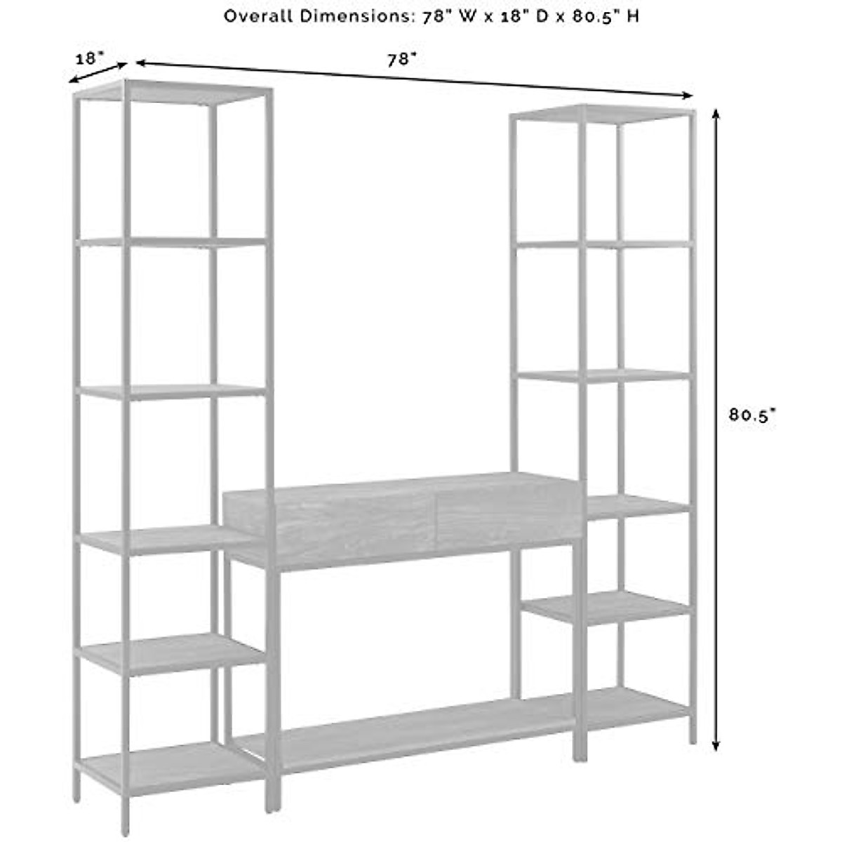 Crosley Furniture KF13053BR Jacobsen 3-Piece Entertainment Set, Brown Ash/Matte Black