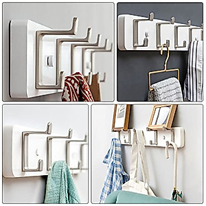 Cabilock Hat Hanger 1 Set Towel Bedroom Hanging Hangers Hat Khaki for Use Rack Duty White Wall Hanger Bathroom Heavy Key Kitchen Self Coat Wooden Hook Clothes Dorm Hooks Mounted Ceiling Ceiling Hook