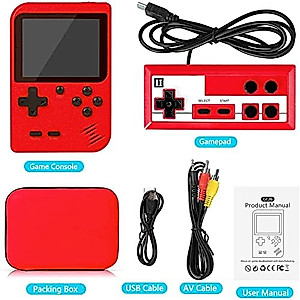 Tlsdosp Retro Handheld Game Console, Portable Retro Video Game Console with 400 Classical FC Games, 3.0-Inch Screen. Storage Bag. 1020mAh Rechargeable Battery Support for Connecting TV and Two Players