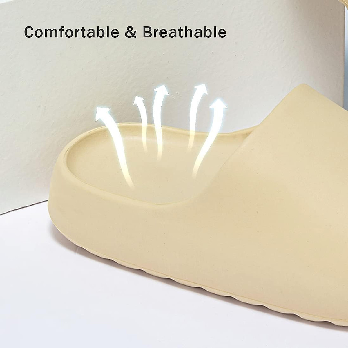 Cloud Slides for Women and Men, Platform Slides Slippers, Non-Slip Quick Drying Soft Lightweight Shower Shoes, Thick Sole Open Toe Slides Sandals for Indoor & Outdoor