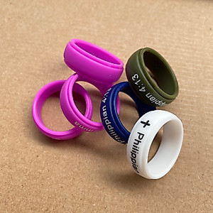 MZZJ 8 Pack-Personalized Silicone Rings Tai Chi Yin Yang Feng Shui Peace Balance 8MM Breathable Rubber Step Edge Comfort Fit Inspirational Rings Wedding Band,Graduation Gift,Size 6-12