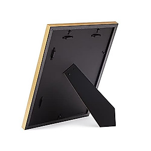 Amazon Basics Rectangular Photo Picture Frame, 11" x 14" or 8" x 10" with mat, Pack of 2, Gold, 12.28 x 15.18 inches