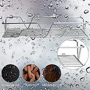 CGBE Shower Caddy, Shower Shelves With Soap Dish Holder Adhesive Hooks, Rust Free Shower Organizer Shower Rack Shampoo Holder Wall Mount For Bathroom Kitchen Storage (5 Packs)