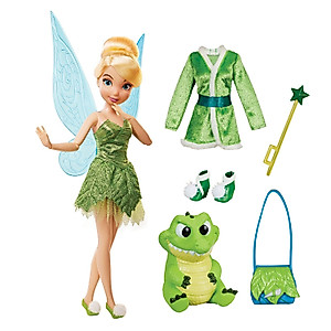 Disney Store Official Princess Story Doll - Tinker Bell from Peter Pan, 11 Inches, Includes Coloring Area and Additional Dress, Classic Outfit, Perfect for Girls