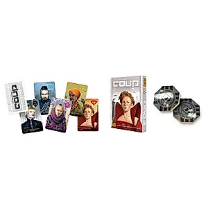 Coup Game Bundle Including Coup (The Dystopian Universe) and Coup Reformation Expansion by Indie Boards and Cards (2 Items)