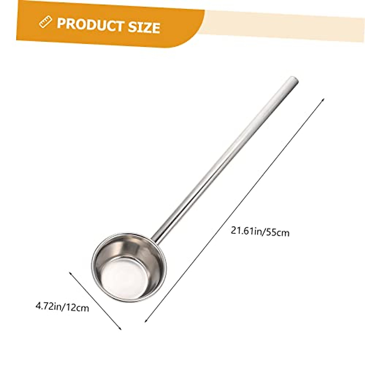 LIFKICH Long Handle Water Spoon Stainless Steel Serving Spoons Portable Bathtub Punch Ladle Wine Dipper Bath Rinse Cup Ladels and Spoons Soup Ladle Soup Scoop Kitchen Ladle Washed Shampoo