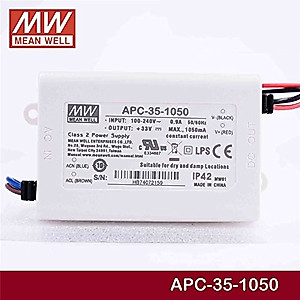 LED Driver 34.7W 33V 1050mA APC-35-1050 Meanwell AC-DC Switching Power Supply APC-35 Series Mean Well C.C Power Supply