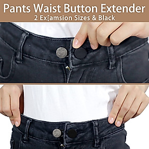 12PCS Button Extenders for Jeans, Jean Button Extender, Button Extender for Pants, Waist Extenders for Pants for Women for Men, Pants Waist Extension 1/1.4 Inches, Black, Blue, Khaki