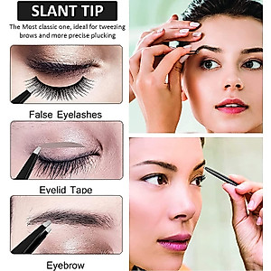 ZROX Eyebrow Tweezers Professional Slant Tip Stainless Steel Steel Eyebrow Tweezers Sharp Pointed Tweezer Plucking Chin Facial Ingrown Hair Remover For Women Men, Blue (TWZ - 001)