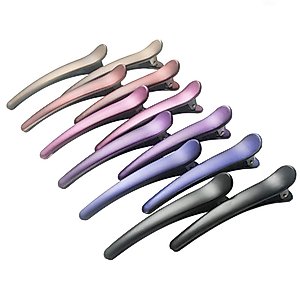 Hair Clips for Styling, HAITAO 12 PCS Non-Slip Colorful Plastic Duckbill Alligator Hair Barrettes Pins for Women, Baby Kids and Girls, 3.5"