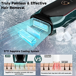 JOVS X IPL Hair Removal for Women and Men, 3-in-1 Hair Removal Device with Cooling System/Touch Screen/Unlimited Flashes, Painless Hair Remover Permanent at Home for Face Leg Arm Armpit Bikini Line