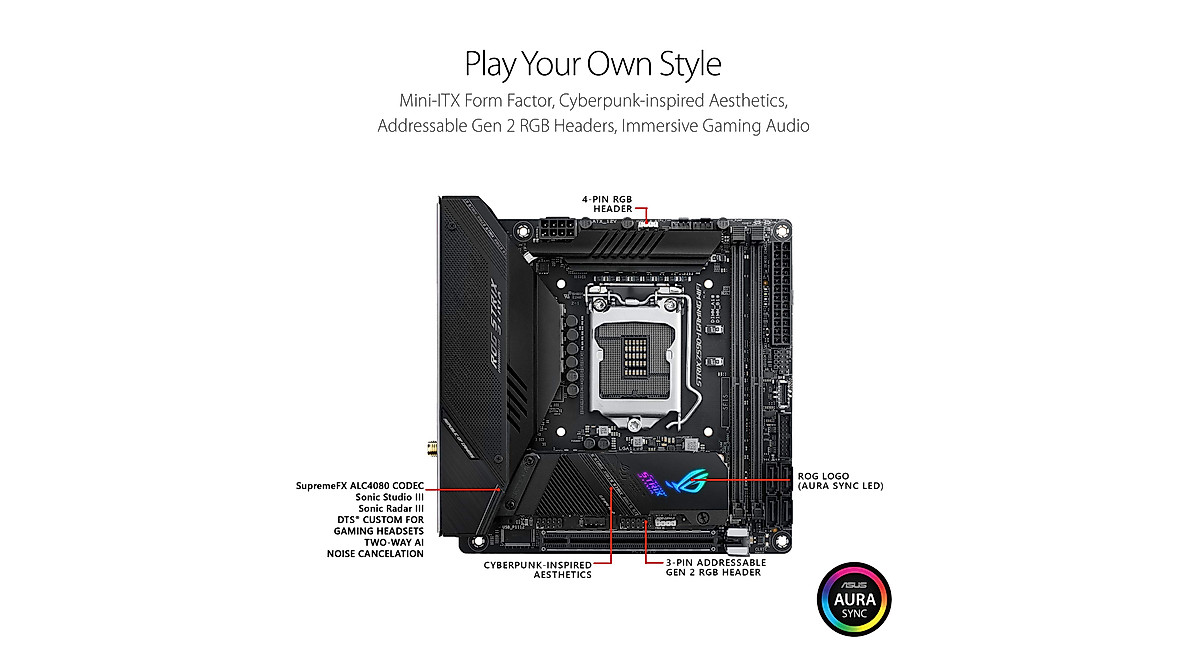 ROG Strix Z590-I Gaming WiFi 6E LGA 1200 (Intel® 11th/10th Gen) mini ...