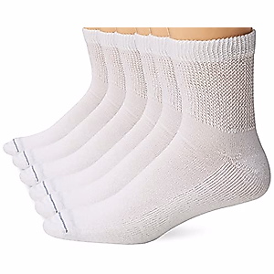 Dr. Scholl's Men's 4 Pack Diabetic and Circulatory Non Binding Ankle Socks, White, Shoe Size: 7-12
