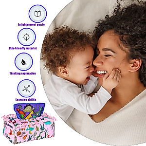 Bynleau Baby Tissue Box Toys, Montessori Sensory Toys for 6-12 Months Babies, Crinkle Toys Colorful Soft Scarf Box, Early Learning Toys for Baby Cognitive, Perfect Baby Gifts for Boys and Girls