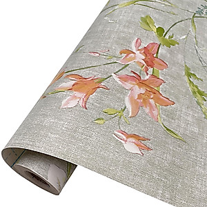 Yifely Rural Floal Vinyl Furniture Paper Pre-Pasted Shelf Liner Dresser Drawer Sticker 17.7 Inch by 9.8 Feet