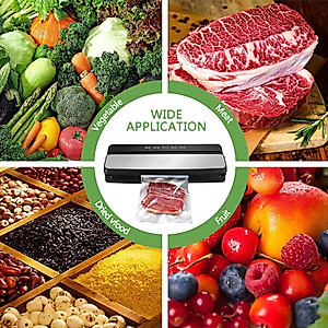 Vacuum Sealer Machine, Automatic Vacuum Sealer Machine with 5-in-1 Easy Options, Vacuum Sealer for Food with 10pcs Vacuum Seal Bags