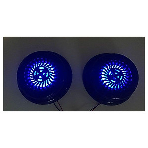 KCHEX 2 Black Wavy Blue LED 5.25" Flush Mount Speaker UV Waterproof