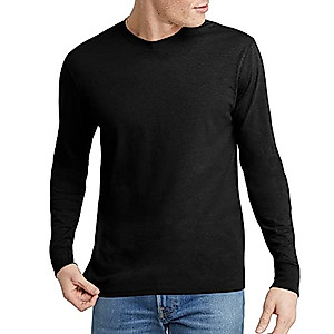 Hanes Originals Men's Tri-Blend Long Sleeve T-Shirt, Black, X Large