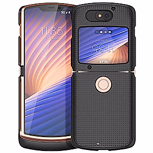 Case with Clip for Motorola RAZR 5G Flip Phone, Nakedcellphone [Black] Hard Shell Slim Cover with [Rotating/Ratchet] Belt Hip Holster Holder Combo for Motorola Moto RAZR 5G Flip Phone (2020) XT2071