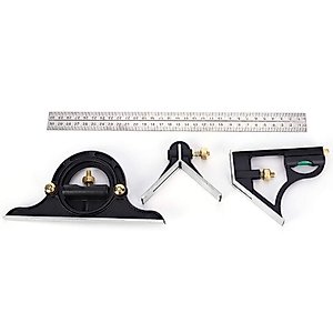 Combination Set 0 to 180° Carpentry Stainless Steel Angle Ruler Combination Tri Protractor Measure Tool