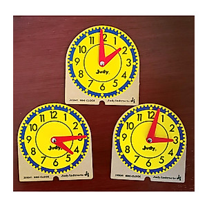 Carson Dellosa 12 Mini Judy Clocks Set, 4" x 4" Learning Clock for Kids Ages 4-8, Kids Analog Clock for Teaching Time, Teaching Time Activity Set for Schools, Homeschool and Daycare