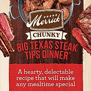 Merrick Chunky Grain Free Wet Dog Food, Big Texas Steak Tips Dinner Canned Dog Food - (12) 12.7 oz. Cans
