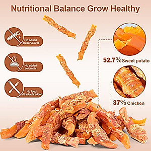 Pawant Dog Treats Chicken Wrapped Sweet Potato Dog Treats, Puppy Training Snacks, Rawhide Free Treats 1lb/454g