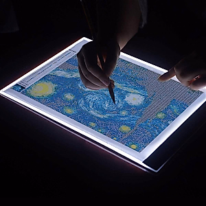 Diamond Painting A4 LED Light Pad Kit, LED Artcraft Tracing Light Table, Tools and Accessories Kit for Full Drill & Partial Drill 5D Diamond Painting