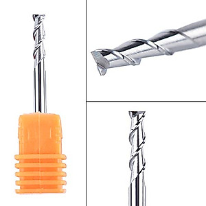 SpeTool 5Pcs 1/8 inch Aluminum End Mills 2 Flutes CNC Spiral Router Bits Non-Ferrous Metal Upcut 1-1/2 inches Long for Woodworking Cutting