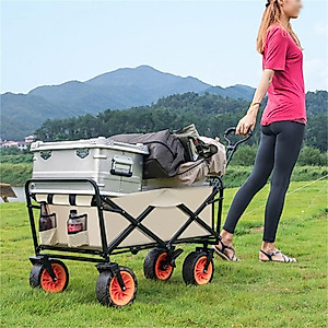 Garden Wagon Folding Wagon Utility Wagon Outdoor Utility Wagon 8" Wheel Portable Collapsible Camping Cart Garden Shop Sport Beach Hand Trolley Bearing