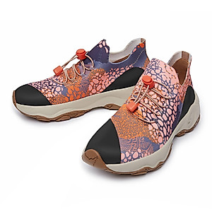 UIN Women's Walking Travel Shoes Slip On Outdoor Non-Slip Lightweight Comfort Hiking Sneaker Cazorla Spread-Yellow (10)