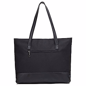 Scarleton Water Resistant Tote Bag for Women, Multi Pocket Diaper Bag, Multipurpose Casual Bag and Laptop Bag, H205501, Black