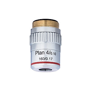 AmScope 4X Plan Achromatic Objective Lens with Knurled Ring
