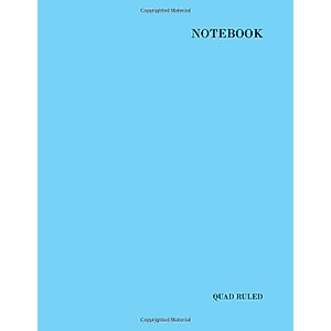 Notebook: Quad Ruled Composition Notebook, Large Format, 8.5 x 11 in, 108p, Minimalist Blue Cover