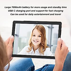 RTLR Calling Tablet, Gold 10 Inch Tablet Octa Core Processor 100-240V Fast Charging Support for Android 11.0 for Reading (US Plug)