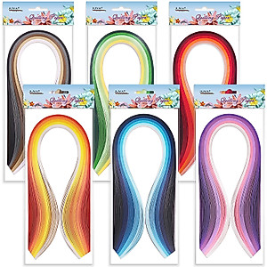 JUYA Paper Quilling Kits with 30 Colors 600 Strips and 8 Tools (Paper Width:3mm, Blue Tools)