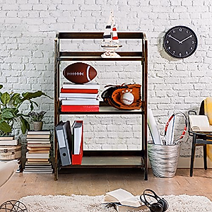 Casual Home Stratford 3-Shelf Folding Bookcase-Warm Brown