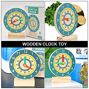 NUOBESTY Wood Number Learning Clock Montessori Teaching Time Clock Toys Early Education Math Wooden Teaching Clock for Classroom Early Learning
