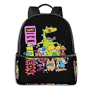 Shanke Hey Arn-Old Black Backpack, Classic Men's and Women's Backpack with Cartoons.