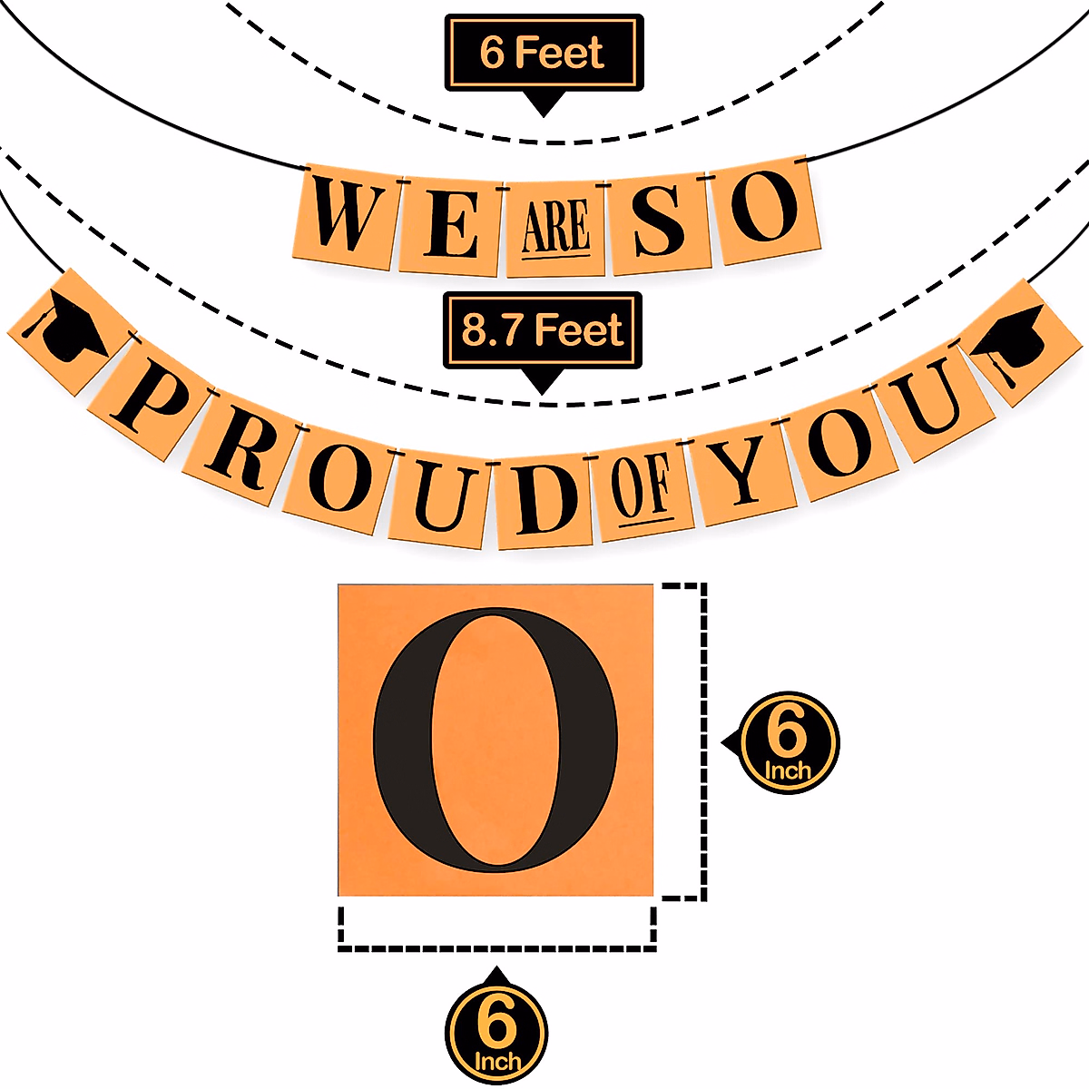 We Are So Proud of You Balloons - 16 Inch, Graduation Balloons | Black We Are So Proud of You Banner | Graduation Banner for Black Graduation Decorations,Army Party | Graduation Party Decorations 2023