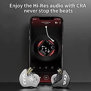 Wired Earbuds CCA CRA in Ear Wired Earphone Headset Monitors Headphones with 2Pin Detachable Cable, Ultra-Thin Diaphragm Dynamic Driver IEM, Clear Sound & Deep Bass, with 3.5 mm Interface(Black)