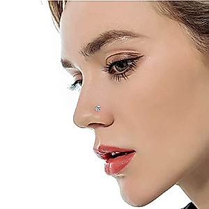 Vitaltyextracts 8pcs 20G Hypoallergenic Nose Screw Studs Round Diamond Surgical Steel Nose Rings Piercing Set