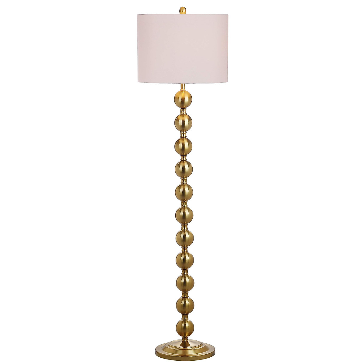 SAFAVIEH Lighting Collection Reflections Modern Farmhouse Stacked Ball Brass 59-inch Living Room Bedroom Home Office Standing Floor Lamp (LED Bulb Included)