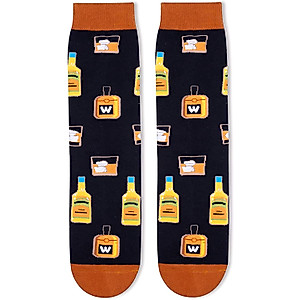 Zmart Whiskey Drinker Gifts for Men - Crazy Alcohol Socks Gifts for Whiskey Bourbon Lovers, Father's Day Drinking Gifts Ideas for Dad