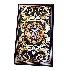28"x20" Black Marble Conference Dining Table Top Pietradura Inlay Art Decor