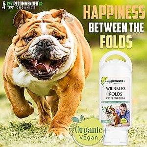 Vet Recommended - Organic Vegan Wrinkle Cream for Bulldogs - French Bulldogs, Shar Pei's - Clean and Protect Wrinkles and Folds (USA Made - 2oz - 59ml)