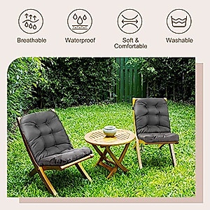 Geelin 2 Pack High Back Patio Chair Cushion Indoor Outdoor Seat Back Chair Cushion Tufted Pillow Waterproof Rocking Chair Pads Weather Resistant Cushions for Outdoor Swing Bench Wicker Furniture