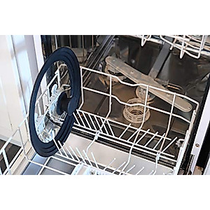 Glass Lid Universal - Graduated Kitchen Lids Multisize 8.5” / 21.5 cm, 9.25” / 23.5 cm, 10” / 25.5 cm (outer edges 10.6” / 27 cm) Diameter for Pots and Pans, Heat Resistant Silicone Rim, Round Black