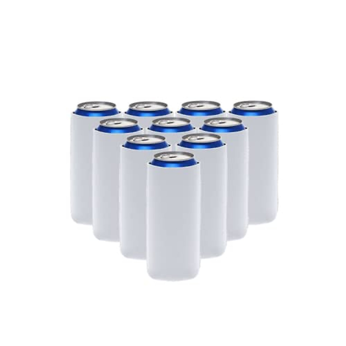SNERTZ 15 Pack Slim Can Cooler White Blank DIY Sublimation Durable Neoprene Insulated Skinny Beer, Seltzer Can Holder Cooler Coolies Fits 12oz Cans